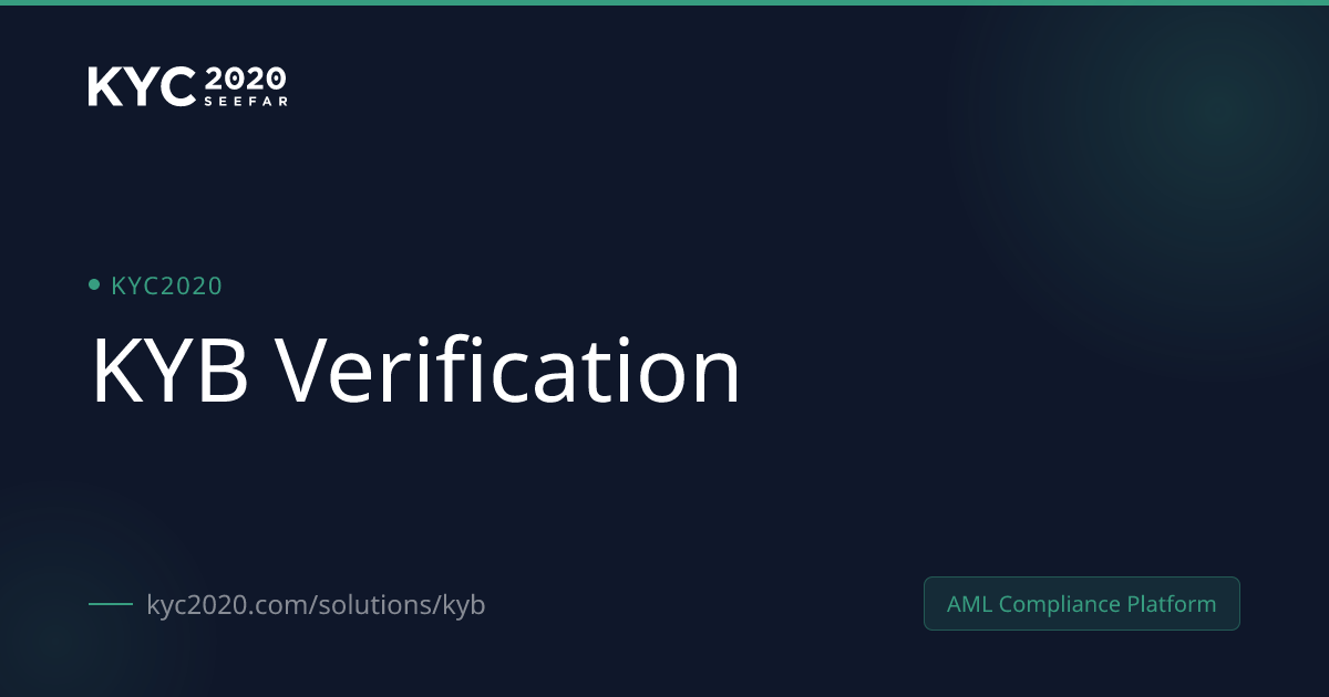 KYB Verification Software | UBO, Business Screening & AML | KYC2020